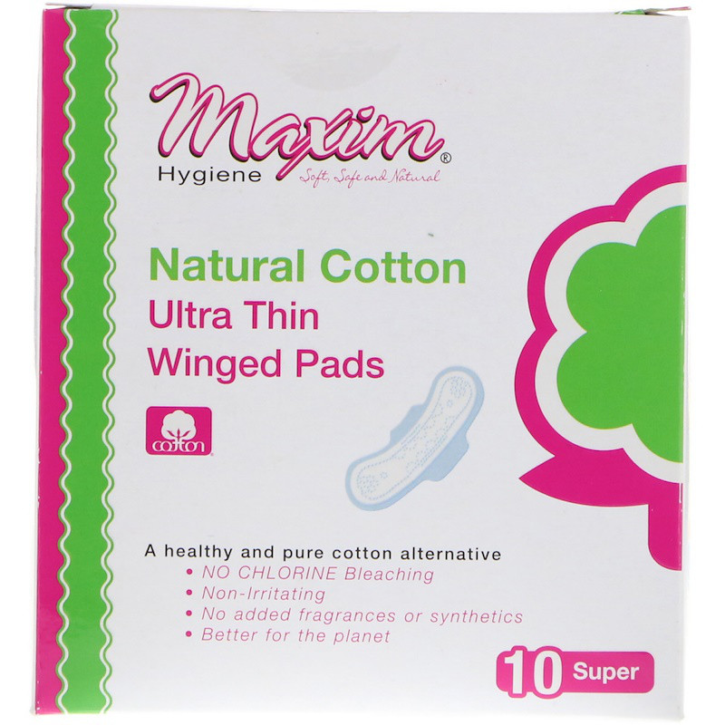 Maxim Hygiene Products, Ультратонкие Прокладки с Крылышками, Супер, 10 ...