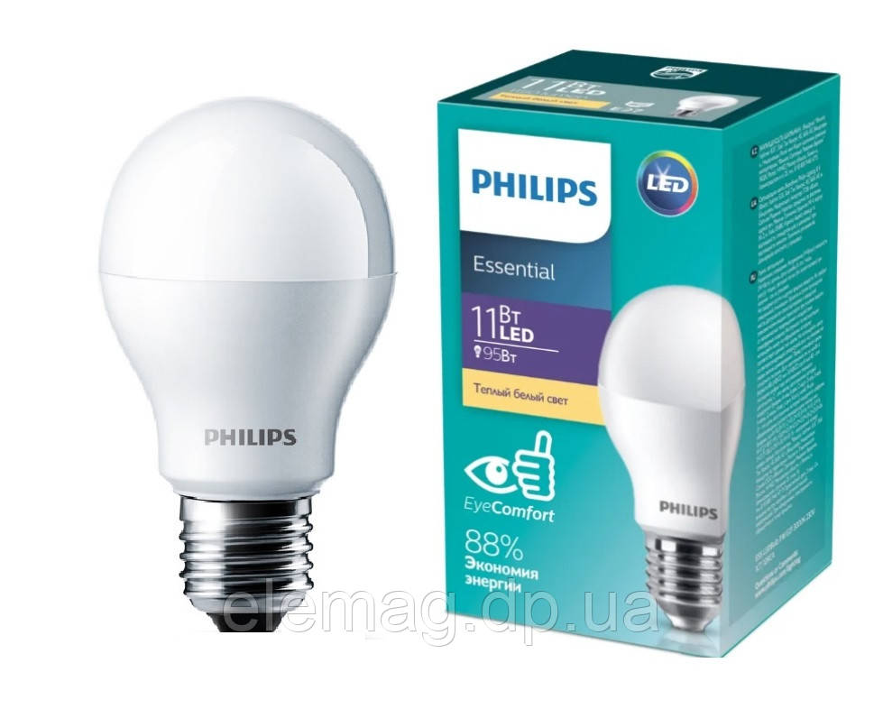 11W E27 3000K Світлодіодна лампа Philips ESS LED Bulb - купити за ...