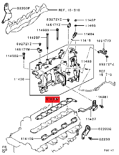 Прокладка впускного коллектора MITSUBISHI L200, PAJERO 1540A050, цена ...