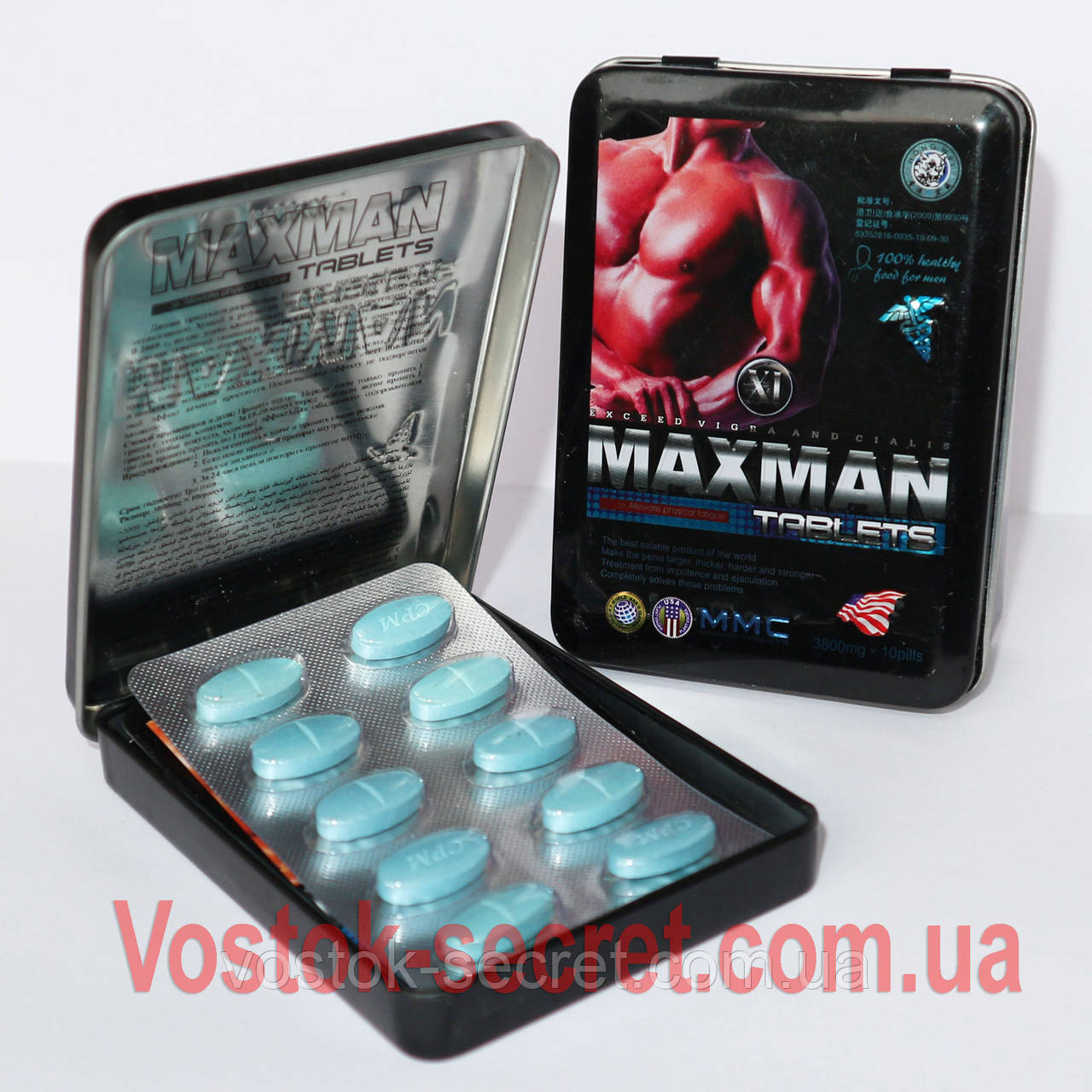 MaxMan-11 (XI) Препарат для потенции. 3800mg *10 таблеток: Описание, отзывы, цена, купить в ...