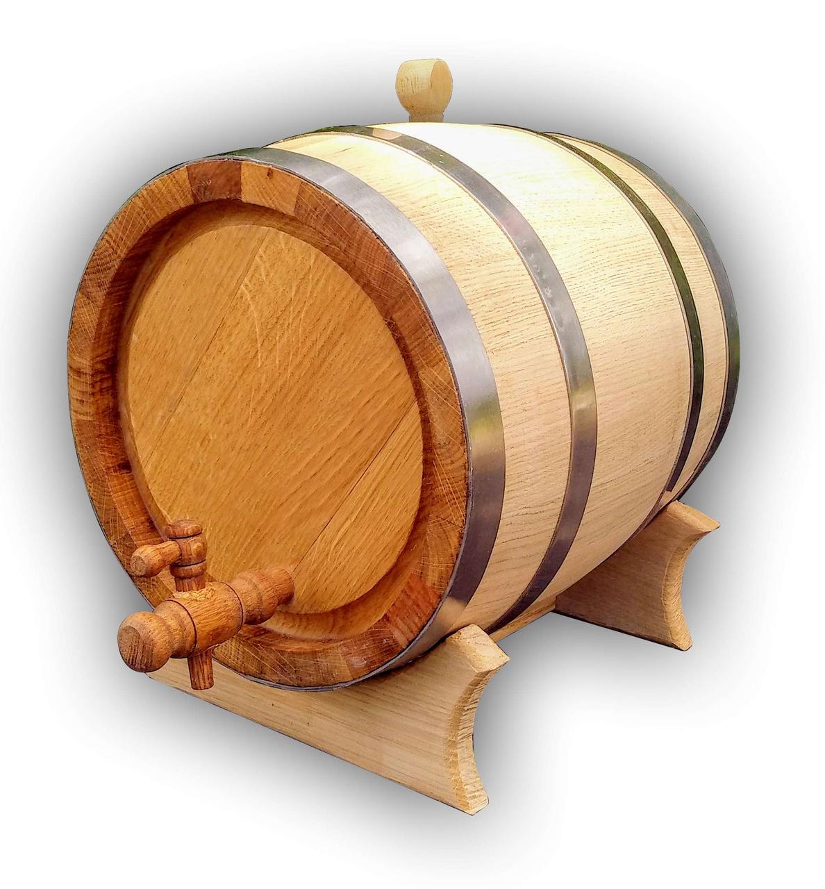 Бочка Дубовая для Виски 10 Литров, Обручи-нержавеющая Сталь. Покрытие ...