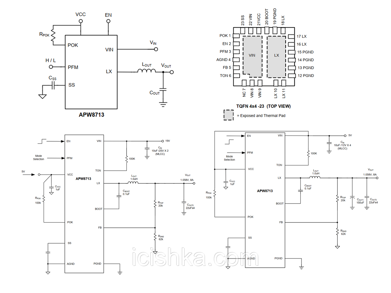 APW8713 TQFN 4x4 -23 - ШИМ конвертер 8А с плавным пуском (ID#1228801120), цена: 50 ₴, купить на ...
