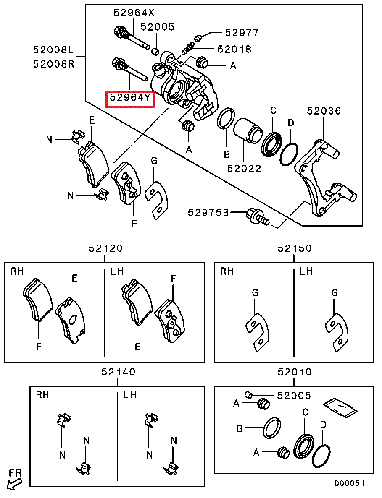 Купить Направляющая суппорта заднего нижняя MITSUBISHI OUTLANDER ...