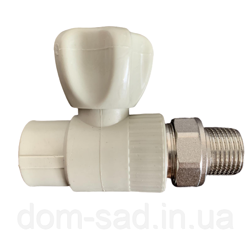 Кран Радиаторный ППР 20х1/2" Прямой с Американкой IRS (стальной Шар ...