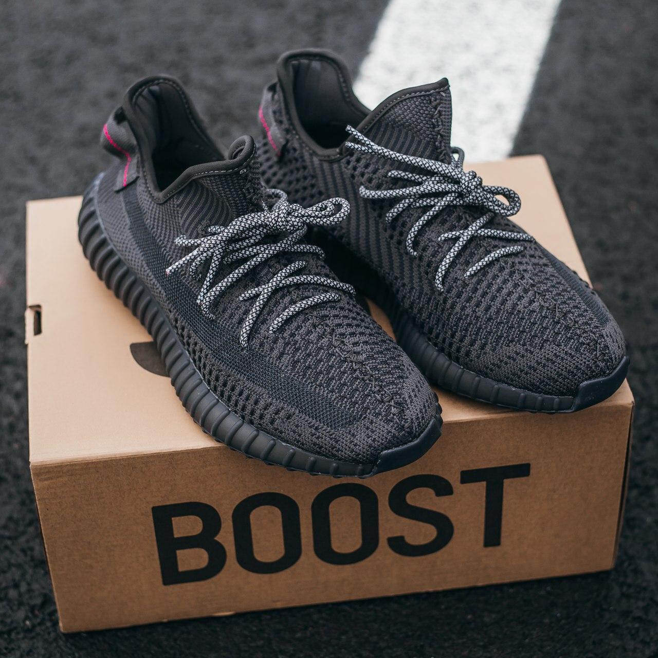 Купить Кроссовки унисекс для бега Adidas Yeezy Boost 350 Black. Лёгкие ...