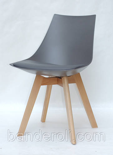 Купити Стілець Klim сірий 21 на дерев'яних ніжках з м'якою подушкою ...