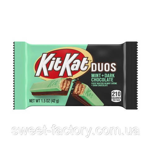 Батончик Kit Kat Duos Mint Dark Chocolate 42g (ID#1237559477), ціна ...