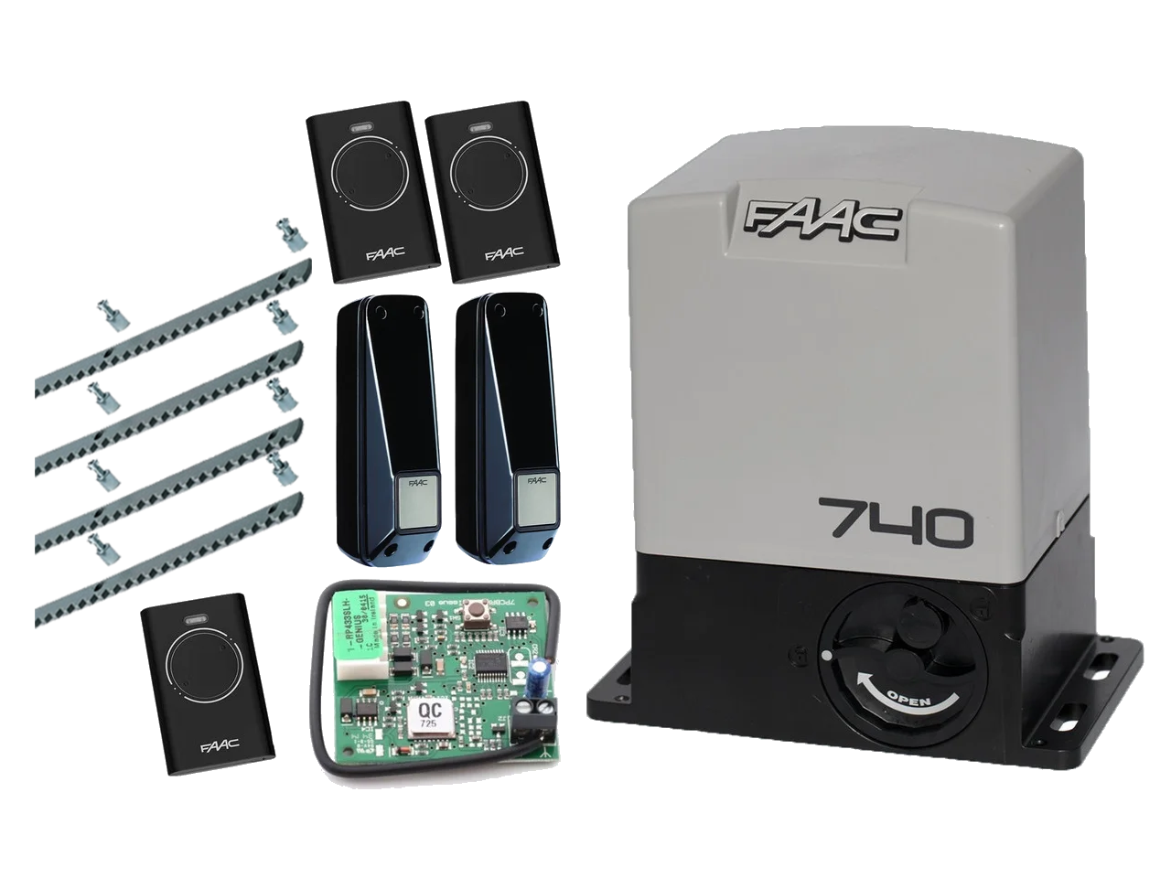 Купить FAAC 740 KIT автоматика для откатных ворот (створка до 500 кг) Фотоэлементы, 3 шт., 4 м ...