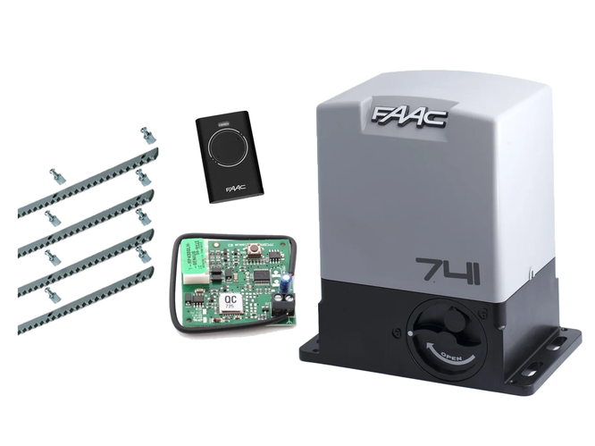 Автоматика для відкатних воріт FAAC 741 KIT (стулка до 900 кг) Без аксесуарів, 1 шт., 4 м (ID ...