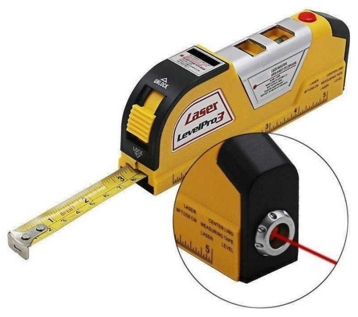 Лазерный уровень Laser Level pro 3 с 2-мя пузырьковыми уровнями ...