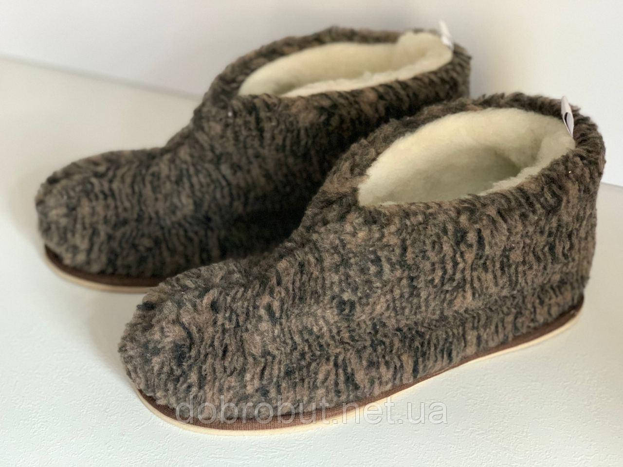 Чуні, тапки з овечої вовни на підошві, Домашні чуні, Чуні з натуральної овчини РОЗМІРИ - ВІД 36 ...