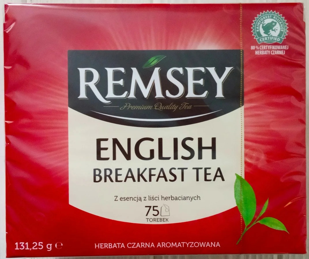 Чорний чай Remsey Earl Grey english breakfast tea 75 пакетиків Польща ...