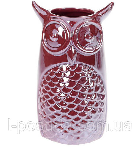 Ваза керамическая Сова бордовая, 19 см, цена 367.19 грн — Prom.ua (ID ...
