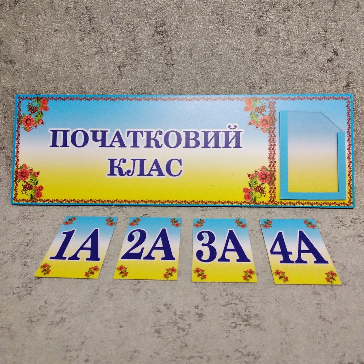 Табличка кабинетная Класс с кармашком и вставками от Мир стендов - 70382258