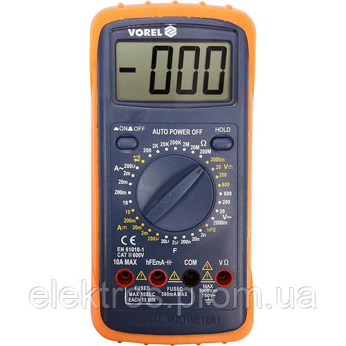 Мультиметр для вимірювання електричних параметрів цифровий Vorel 81783 ...