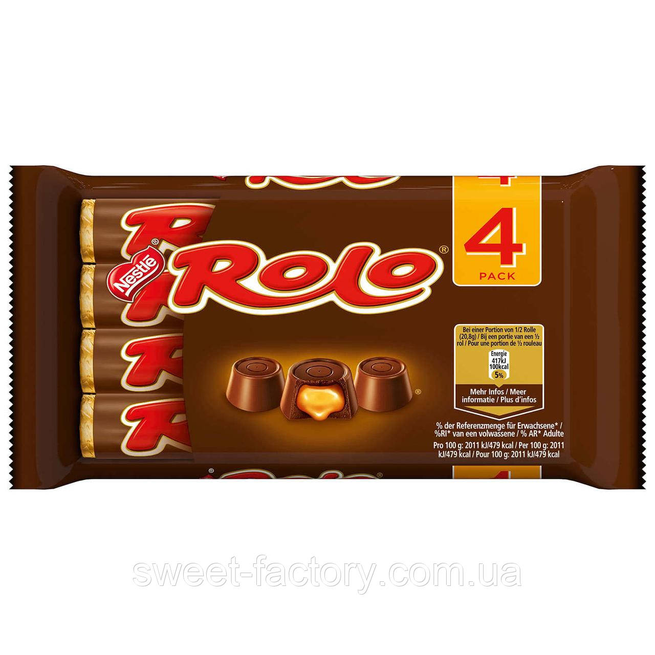 Шоколадні цукерки Rolo 4 Pack 166 g: продаж, ціна у Чернігові. Цукерки ...