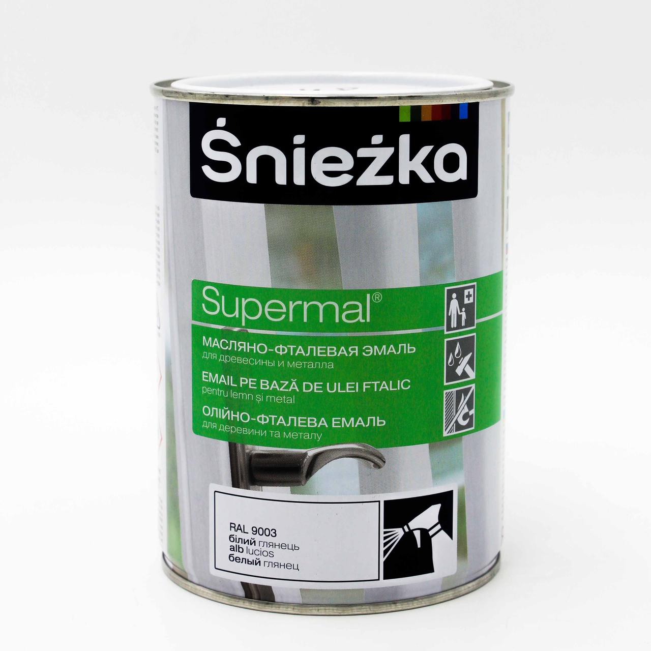 Фарба Sniezka Supermal олійно-фталева біла Г 9003 0,8л PL (ID ...
