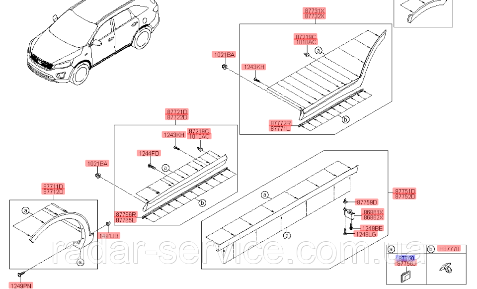 Купить Клипса молдингов пистон киа Соренто 4 (за 1шт.), KIA Sorento ...