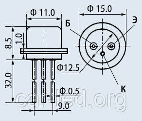 КТ602Б транзистор NPN (500mA 100В) Au (КТЮ-3-9) AU: продаж, ціна у ...