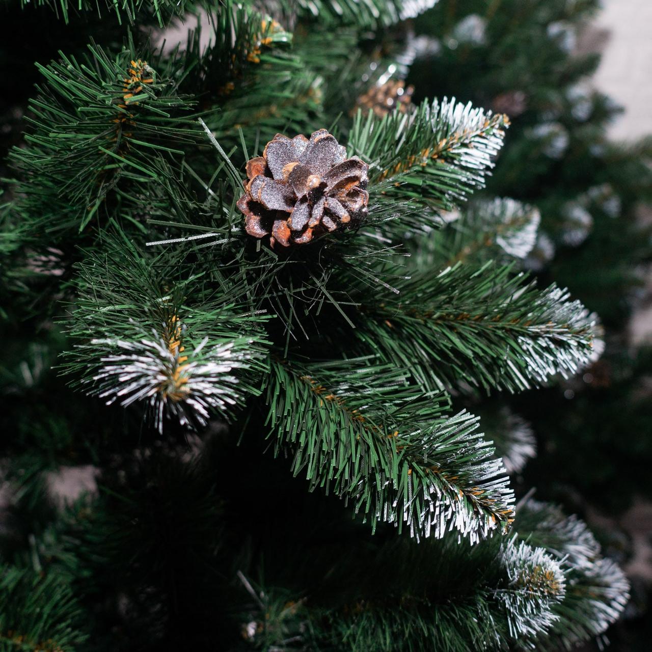 Ялинка штучна Європейська з білими кінчиками та Шишками 1 5 м ціна 1500 грн — Prom Ua Id