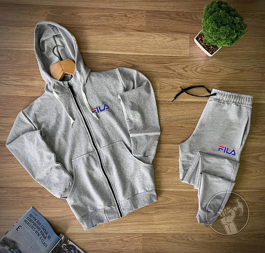 Спортивный костюм мужской Fila (фила) серый | демисезонный осенний ...