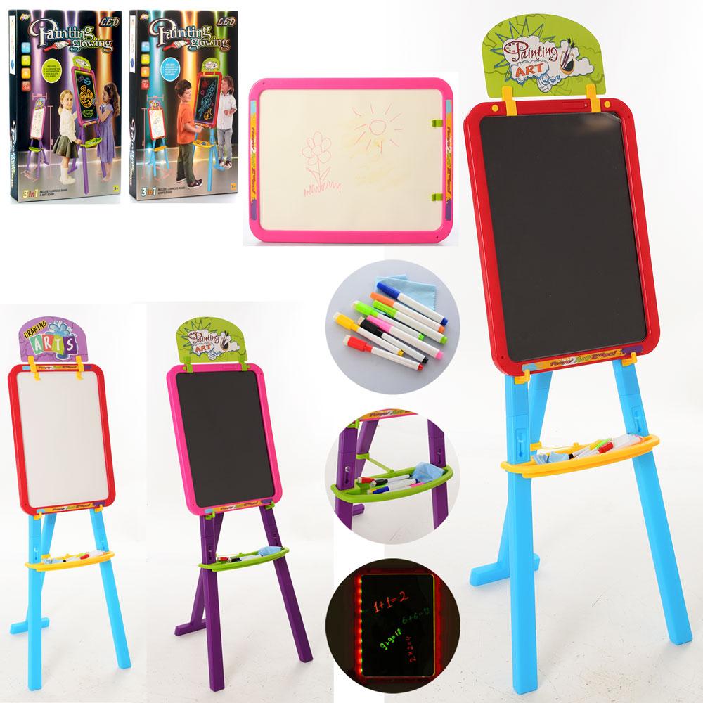 Купить Мольберт (доска для рисования /LEDпланш), маркеры, 2цвета, YM823 ...