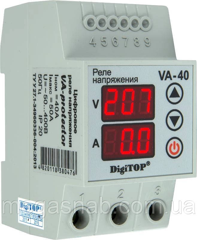Реле напряжения DigiTOP с контролем тока VA-protector (2 экрана ) VA ...