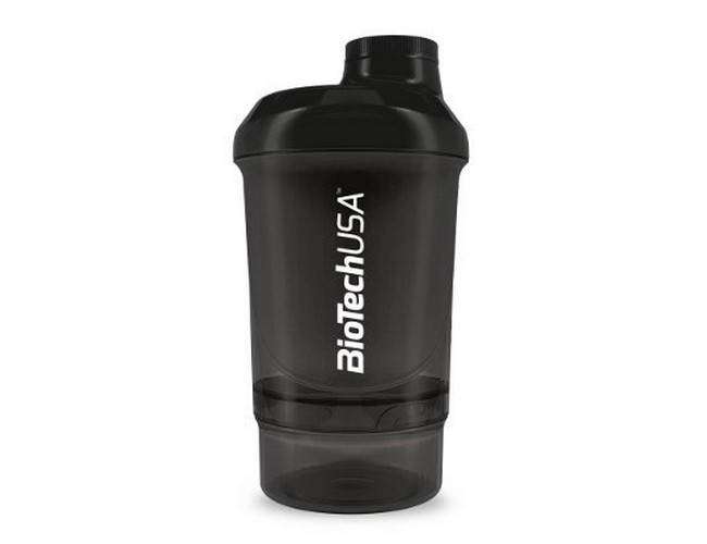 Шейкер BioTech Shaker Mini Wave 2 in 1 300 мл Black / чорний (ID ...