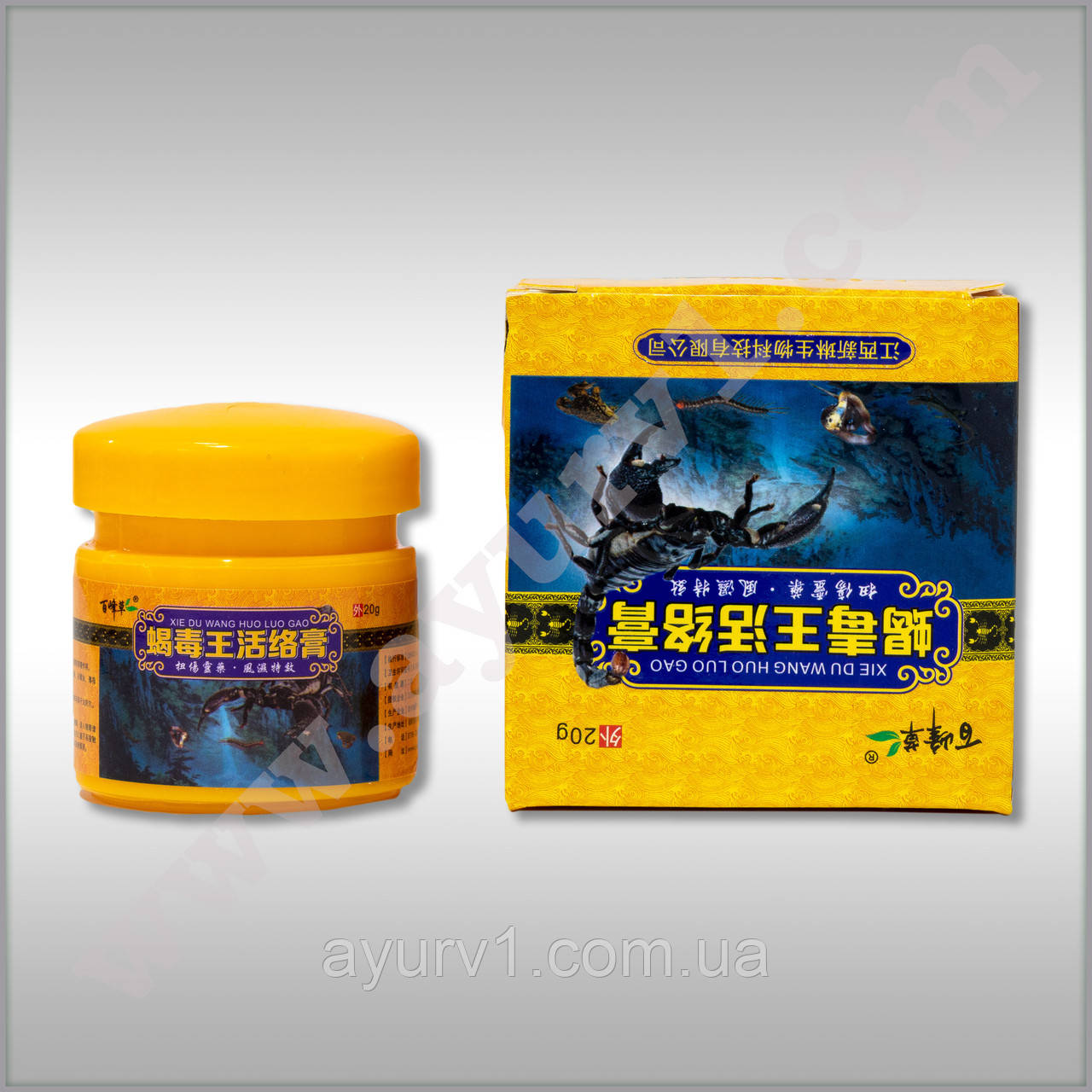 Болеутоляющая мазь Скорпион Xie Du Wang Huo luo gao Китай 20 г, цена 94 ...