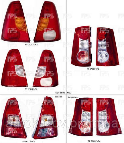 Задний фонарь Dacia Logan 04-08 левый (FPS) желто-красный 6001546794 FP ...