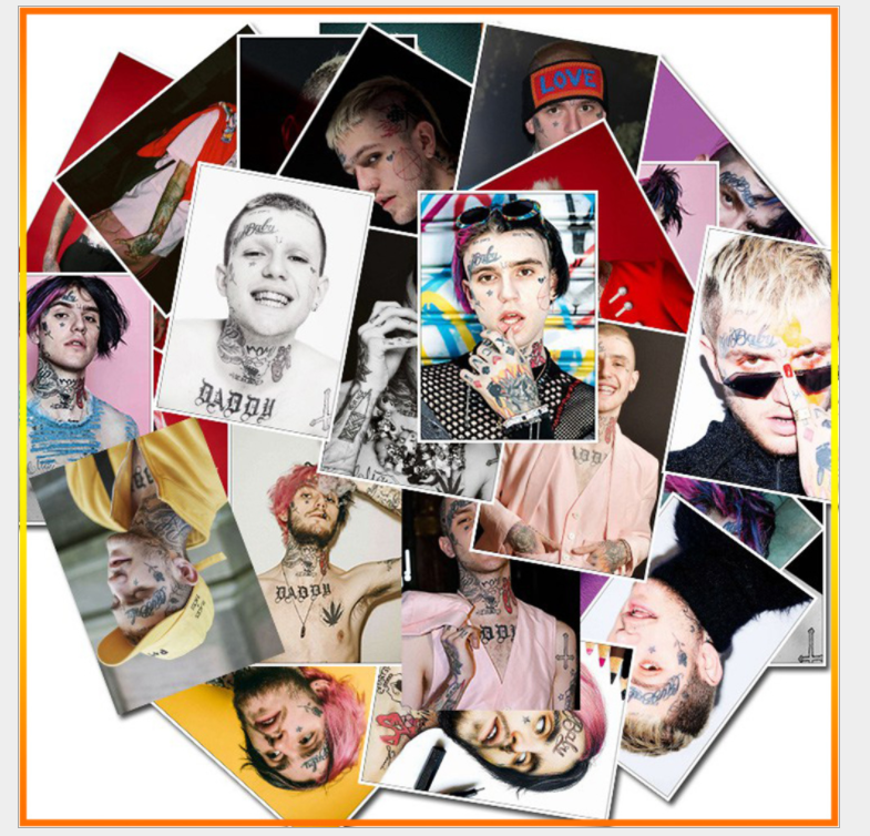 Набір вінілових наклейок стикерів Ліл Піп Lil Peep Стікербомбінг на ...