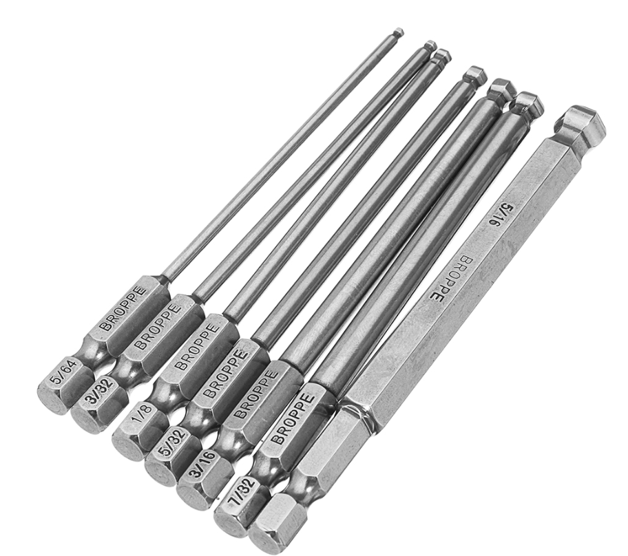 Шаровые дюймовые биты набор 7 шт., 100 мм. Сталь 5/64-5/16 дюйма ...