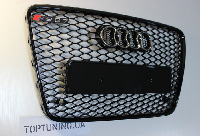 Решітка радіатора Ауді Q7 стиль RSQ7, чорна глянсова (10-15 р.в.) (ID ...