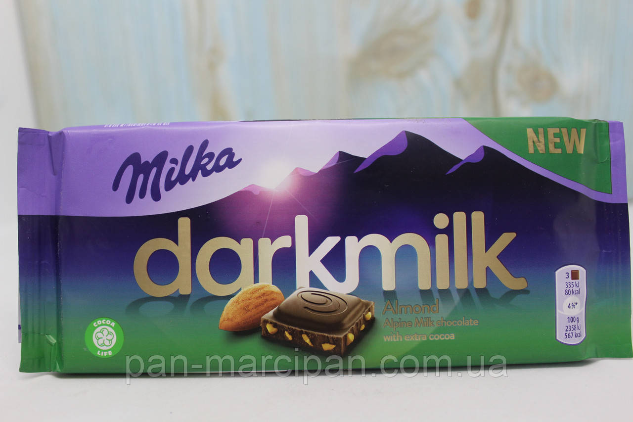 Купити Шоколад Milka Darkmilk almond 85g, ціна 35 грн - Prom.ua (ID ...