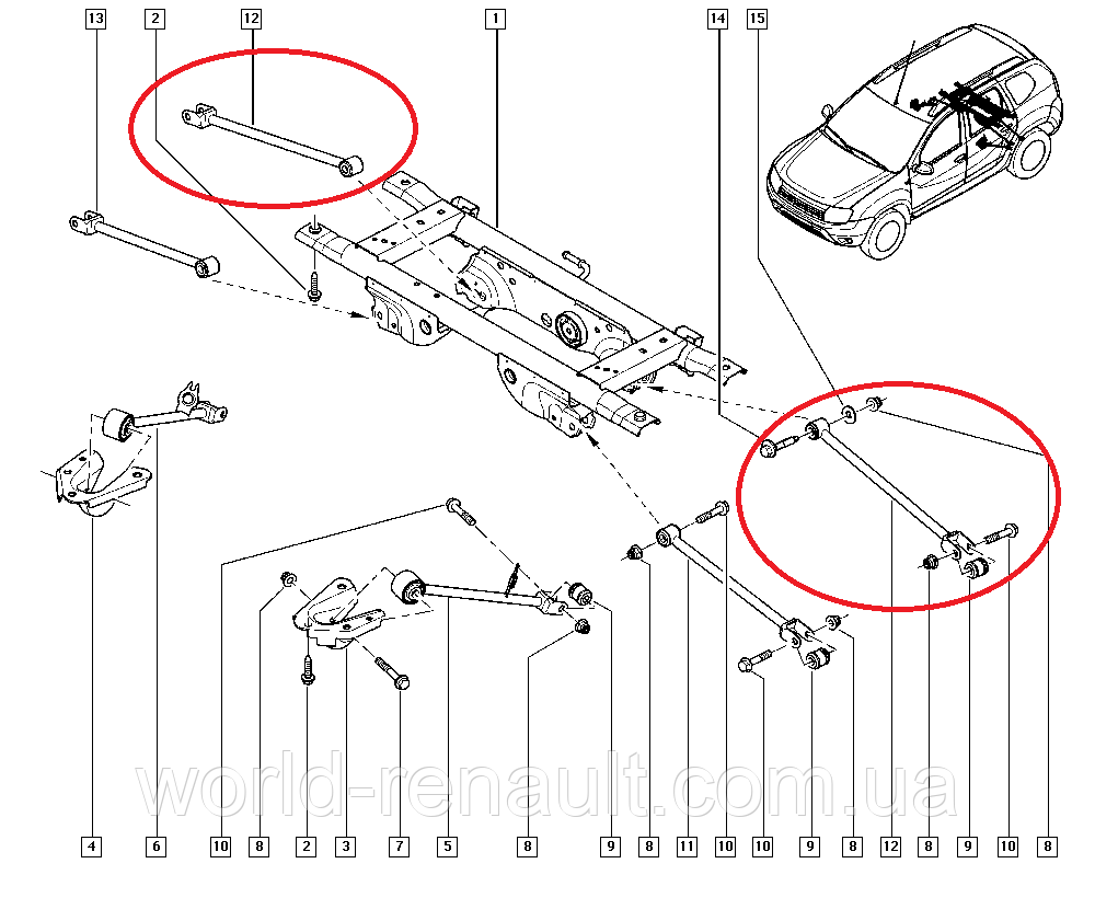 Renault (Original) 8200839119 — Поперечна тяга задньої підвіски (задня ...