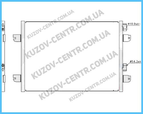 Радиатор Кондиционера Dacia Logan (Дачия Логан) 04-08 SDN/LOGAN 07-09 ...