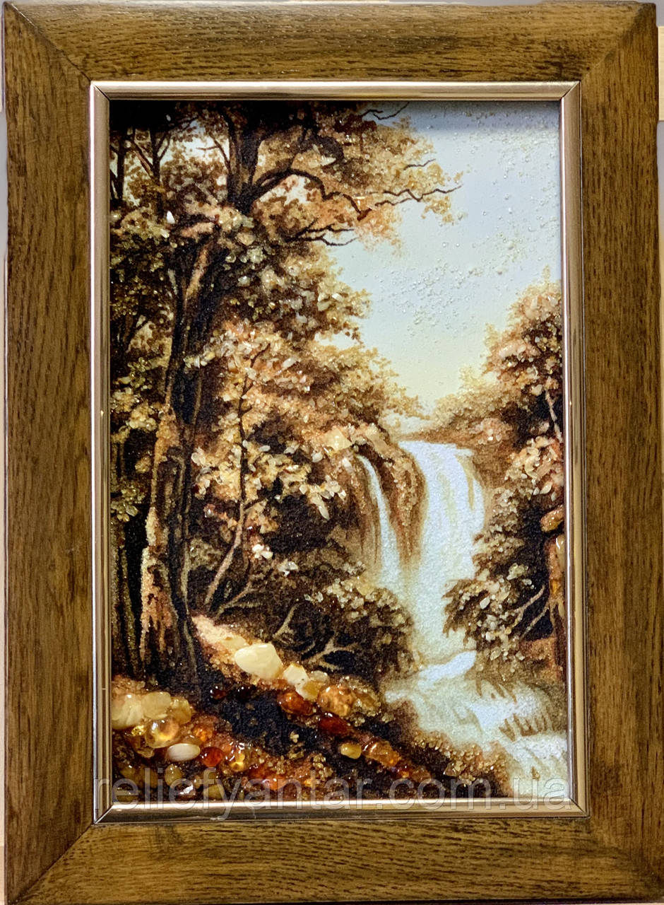 Картина Пейзаж З Бурштину Водоспад Картина Пейзаж З Бурштина 20x30 См — Купити Недорого на