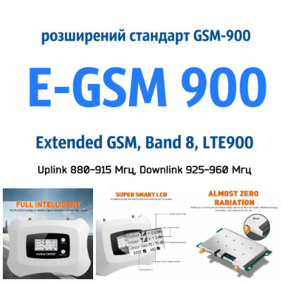 E-GSM 900 MHz, (LTE900 4G інтернет на частоті 900MHz + голосовий зв ...