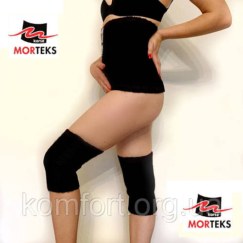 КОМПЛЕКТ! Пояс і наколінники СИБІРСЬКА ЗИМА з натуральної собачої шерсті "Morteks" XXL (ID ...