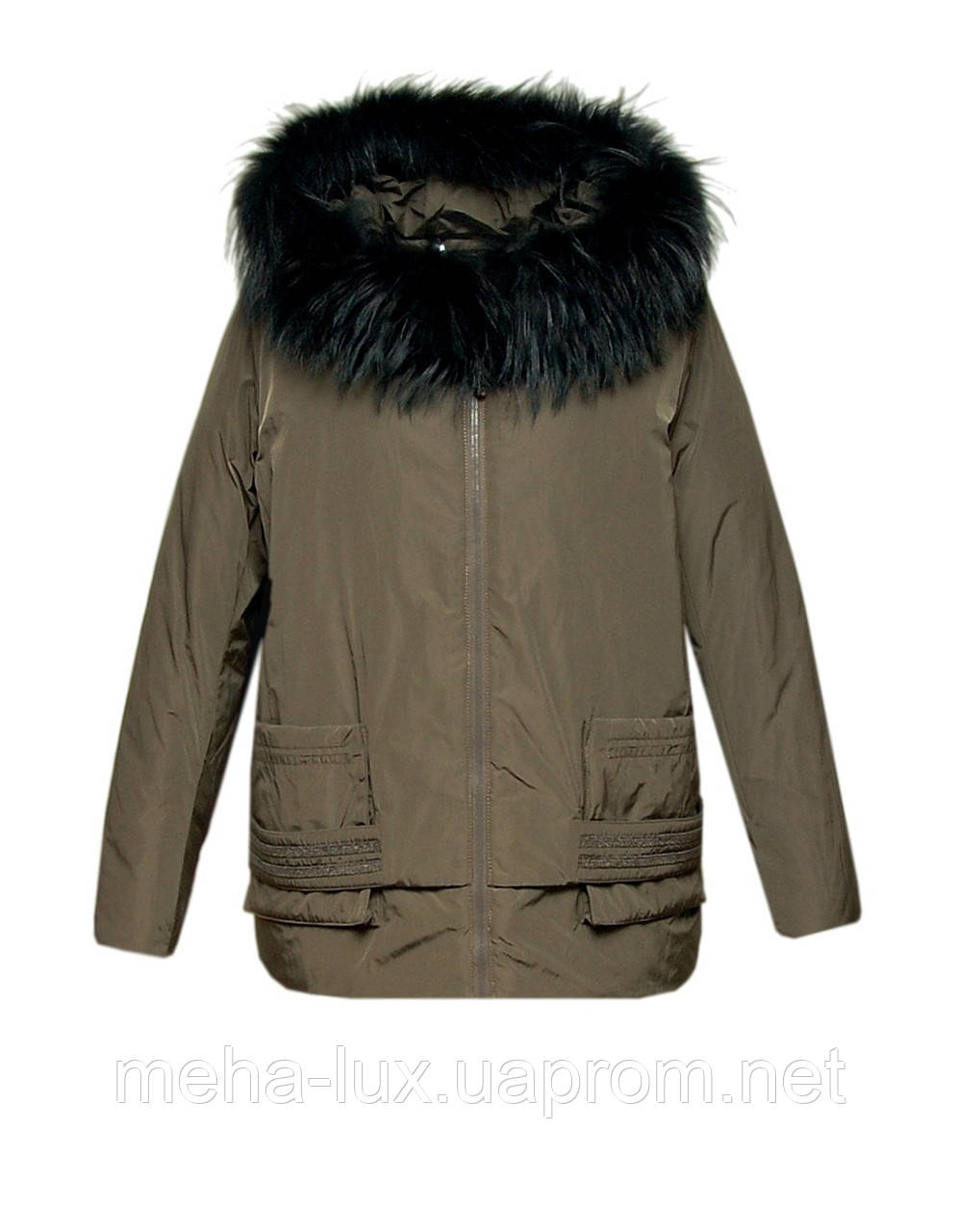 Купить Куртка Y firenix короткая зимняя с енотом на капюшоне хаки, цена ...
