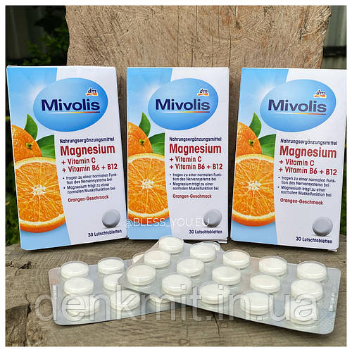 Купить Харчова добавка Mivolis Magnesium + Vitamin C + Vitamin B6 + B12 ...