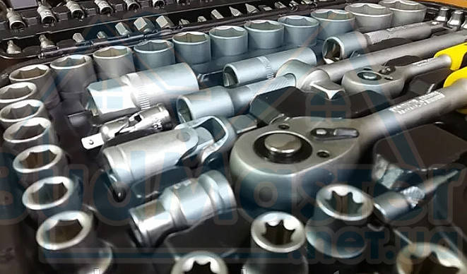 Набор инструментов для автомастерских MASTERTOOL 108 единиц с трещоткой (78-5108), цена 1619 грн ...