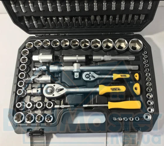 Набор инструментов для автомастерских MASTERTOOL 108 единиц с трещоткой (78-5108), цена 1619 грн ...