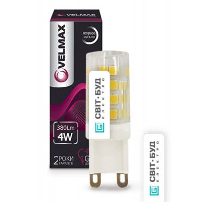 LED Лампа Velmax V-G9, 4W, G9, 4500K, 380LM, угол 360°, цена 70 грн ...