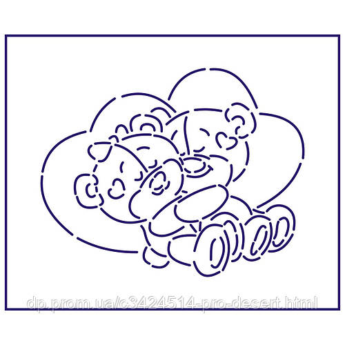 Купить Трафарет Влюбленая пара мишек 9*11 см (TR-2), цена 40 ₴ — Prom ...