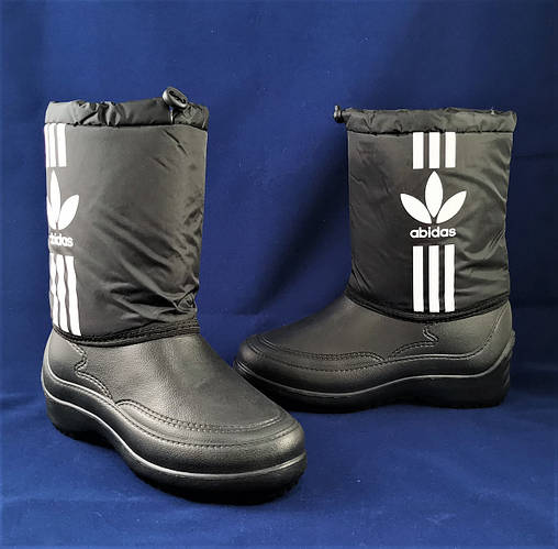 Купить Женские Сапоги в Стиле ADIDAS Зимние Пенка Дутики на Меху Черные ...