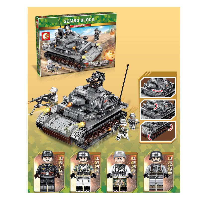 Конструктор SEMBO BLOCK 101322 "Немецкий танк IV", пластиковый в ...