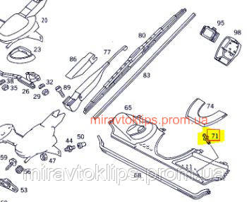 Крепление панели защиты моторного отсека Mercedes W123, W124, W126 ...