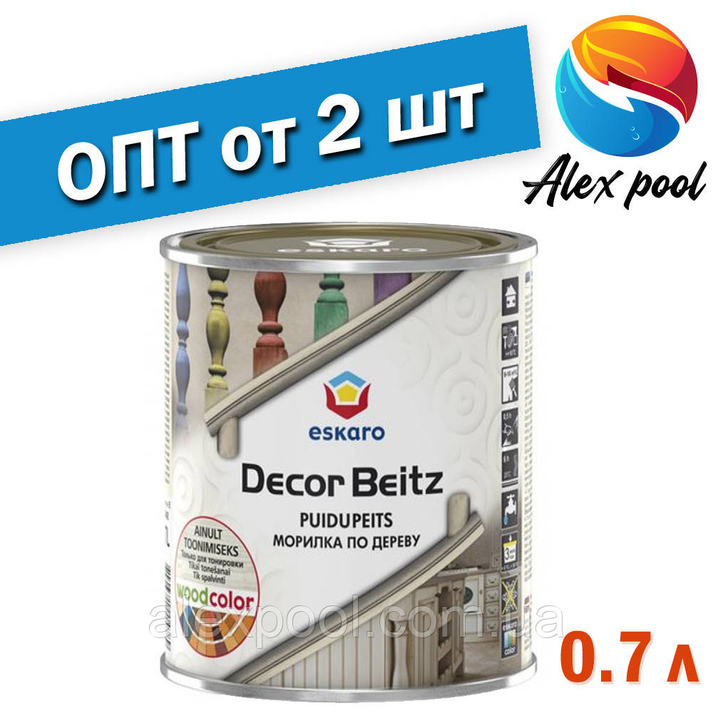 Eskaro Decor Beitz Морилка по дереву Бесцветная 0,9л - для обработки деревянной обшивки стен и ...