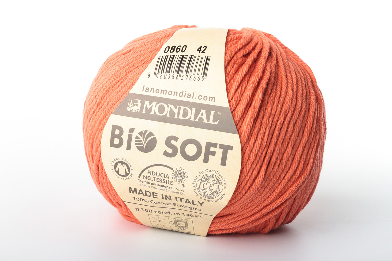 Пряжа Mondial Bio Soft, Color No.0860 оранж: продаж, ціна у Києві ...